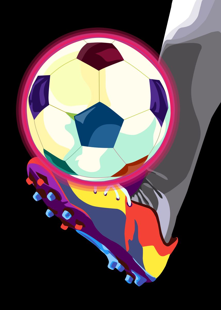'Soccer Kick Art' Poster, picture, metal print, paint by Ihsa Nuddin ...