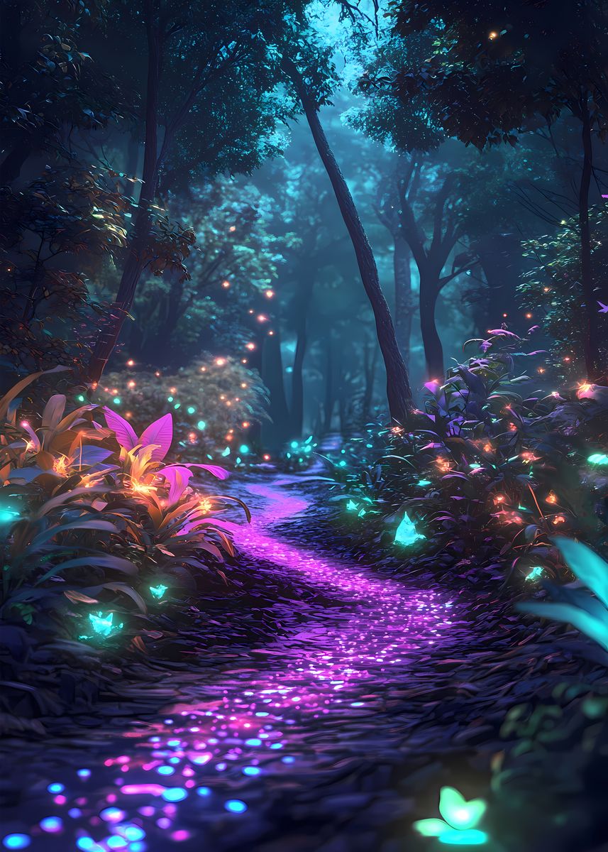 'Enchanted Forest Path' Poster, picture, metal print, paint by Jay ...