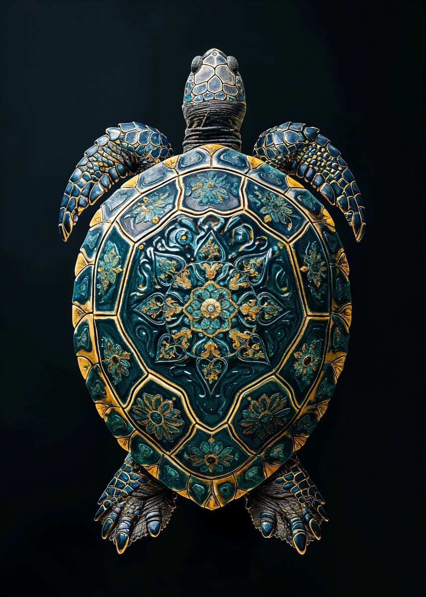 'Ornate Turtle Sculpture' Poster, picture, metal print, paint by ...