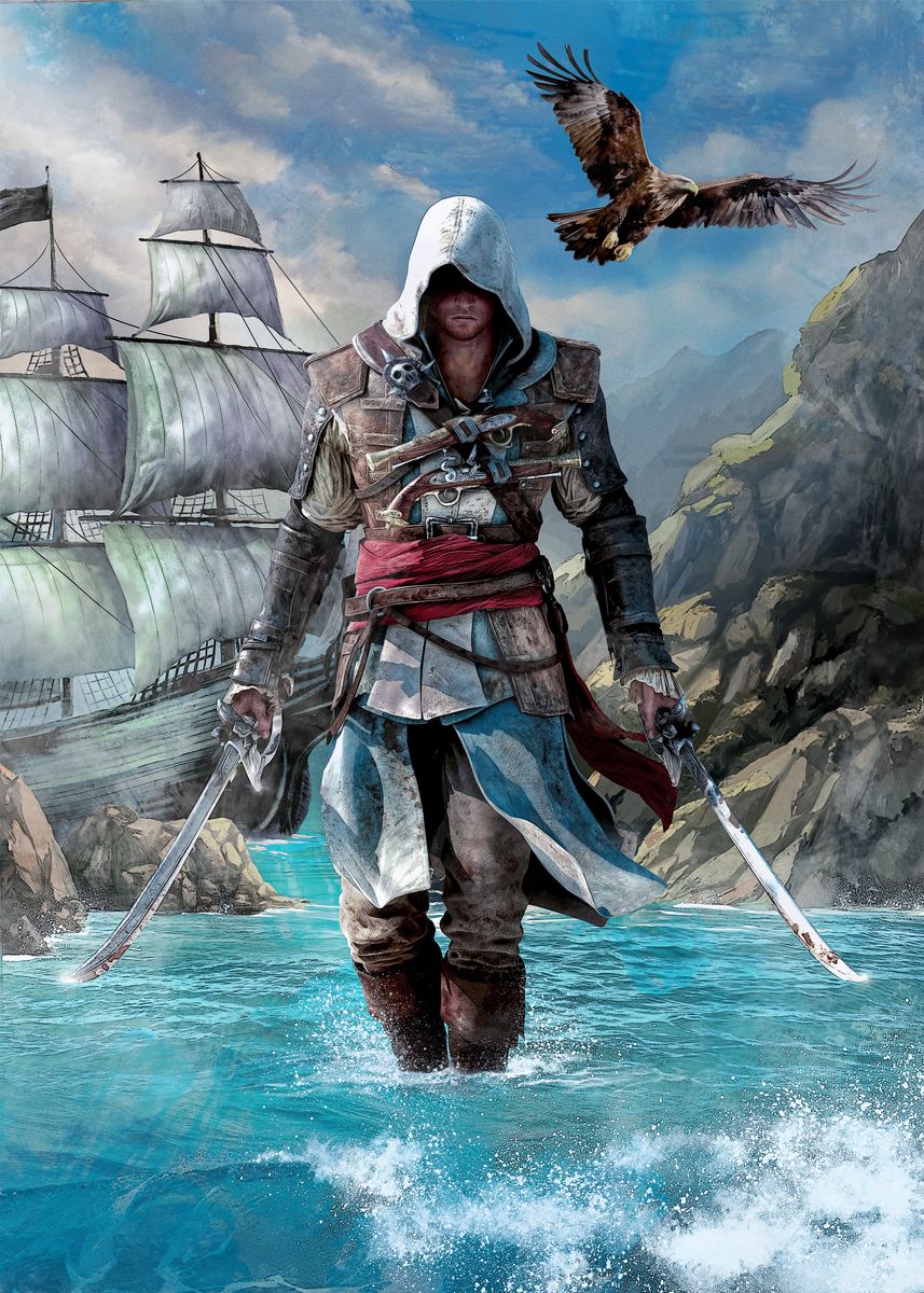 'Edward Kenway' Poster, picture, metal print, paint by Assassin's Creed ...
