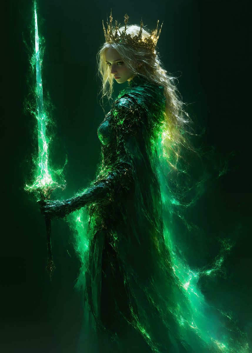 'Green Magic Queen' Poster, picture, metal print, paint by Trav3l3r ...