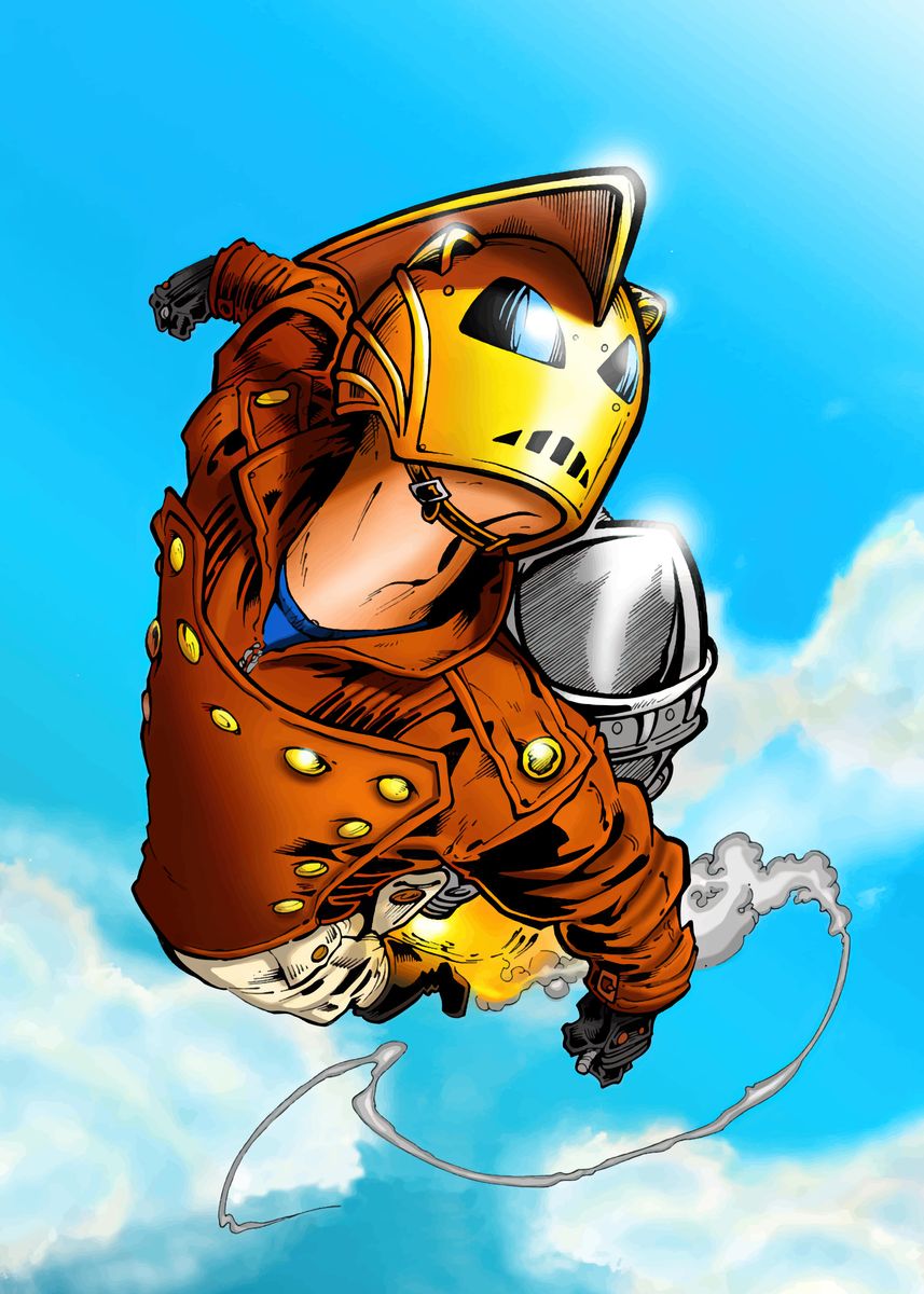 'Flying Superhero in Action' Poster, picture, metal print, paint by ...