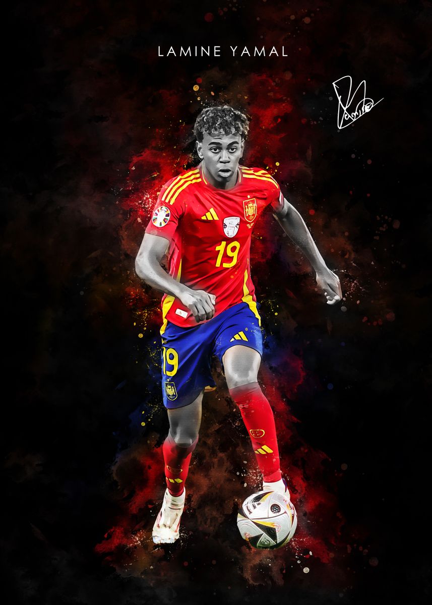 'Lamina Yamal Soccer Art' Poster, picture, metal print, paint by HANA ...