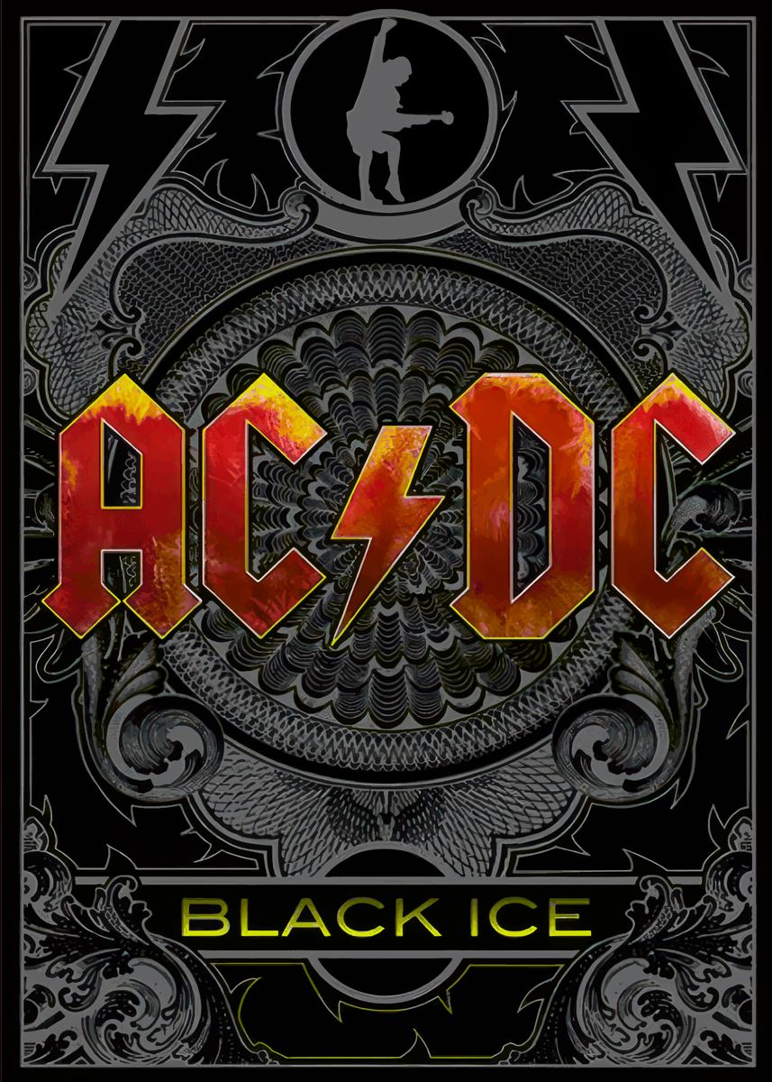 'AC/DC Black Ice Album Cover' Poster, picture, metal print, paint by ...