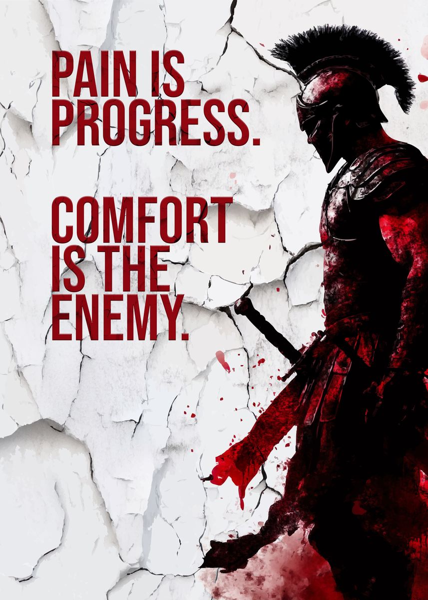 'Pain is Progress ' Poster, picture, metal print, paint by Nerdworld 1 ...