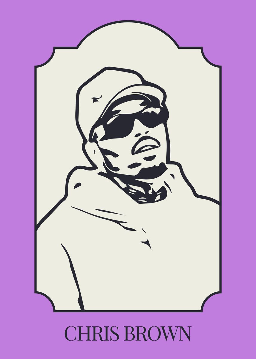 'Chris Brown Portrait' Poster, picture, metal print, paint by DE Maps ...