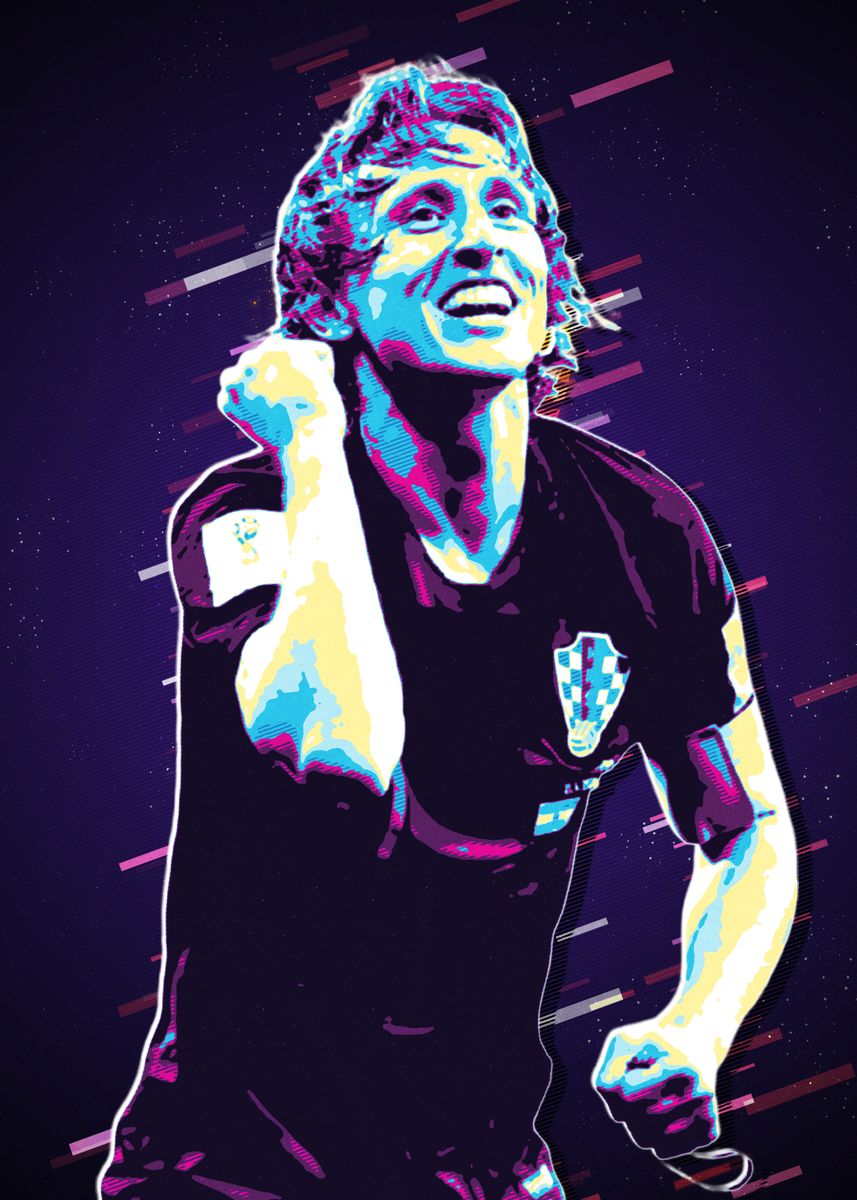 'Luka Modric Retro Art' Poster, picture, metal print, paint by Nusi uci ...