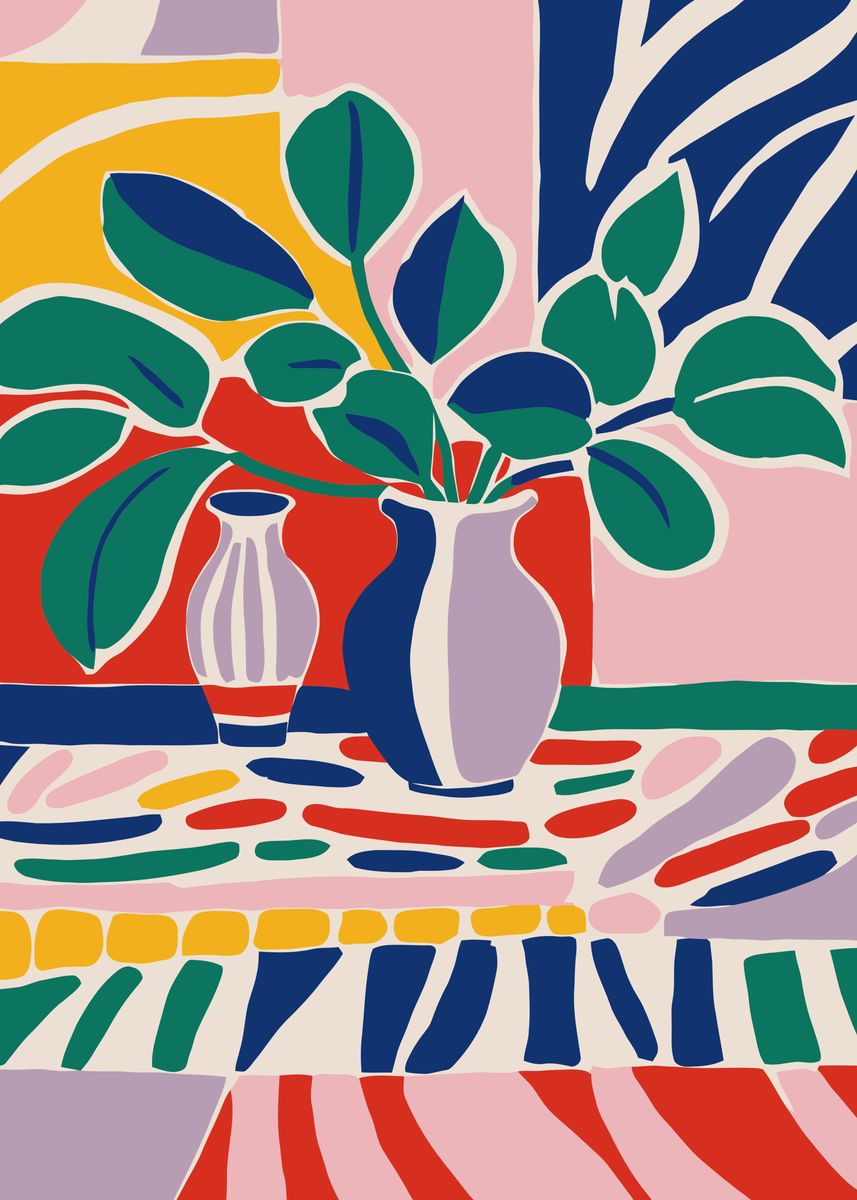 'Abstract Floral Still Life' Poster, picture, metal print, paint by ...