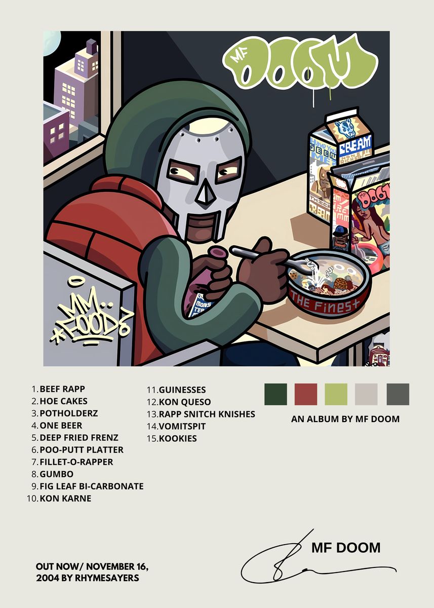 'MF DOOM mm food ' Poster, picture, metal print, paint by metro madelyn ...