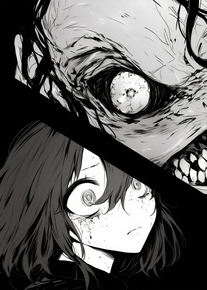 'Horror Anime Illustration' Poster, picture, metal print, paint by Sumi ...