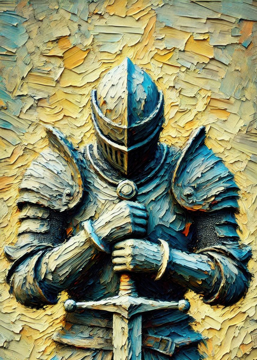 'Knight in Armor Painting' Poster, picture, metal print, paint by ...