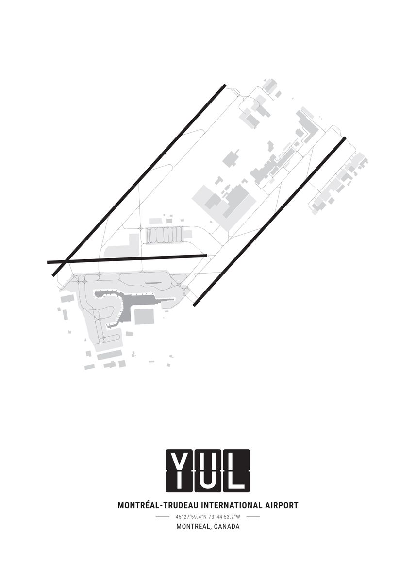 'Montreal Airport Layout' Poster, picture, metal print, paint by ...