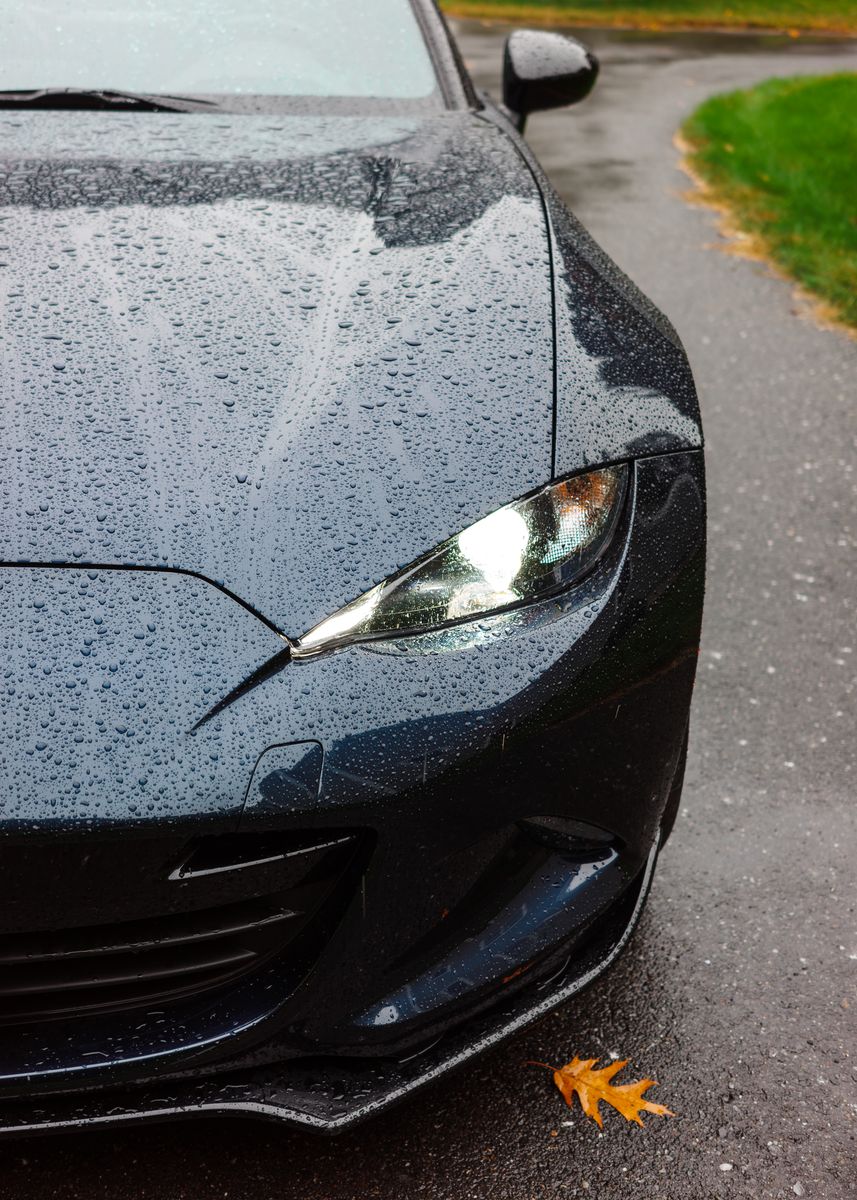 'Dark Blue Mazda Miata in Rain - Acton, Massachusetts' Poster, picture ...