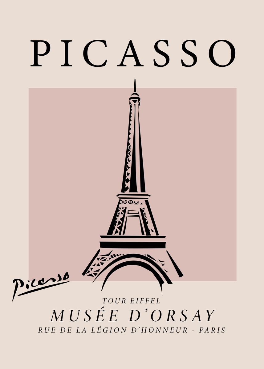 'Picasso Eiffel Tower' Poster, picture, metal print, paint by ...