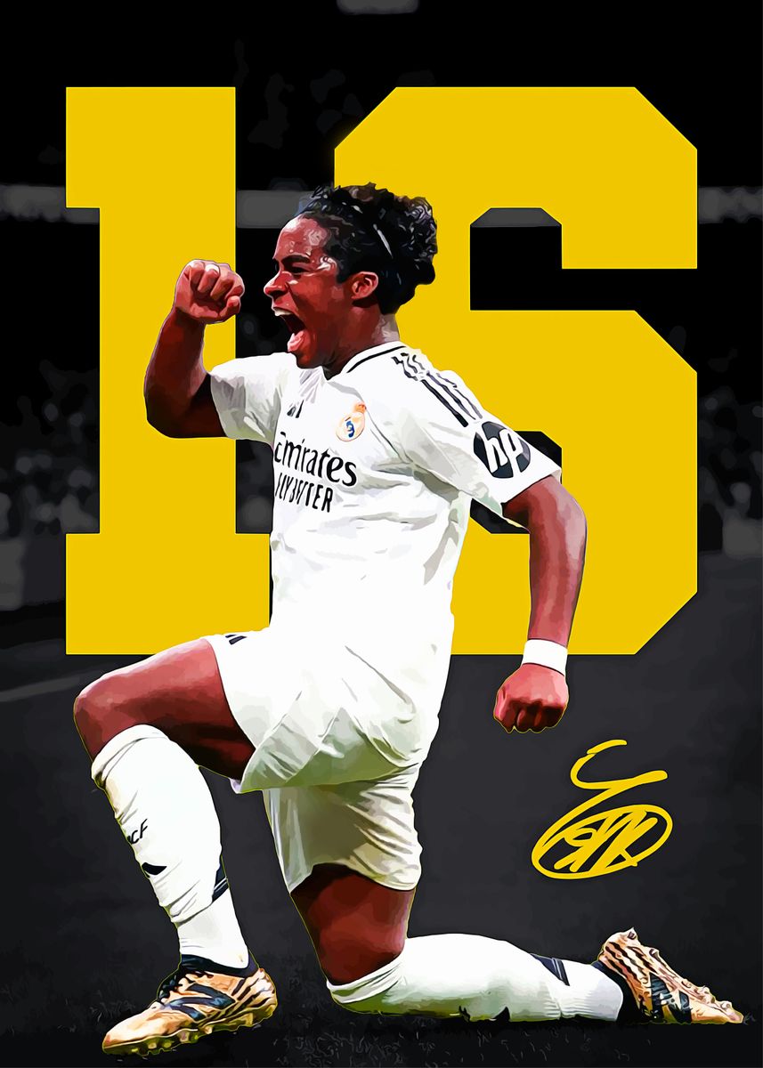 'Endrick Celebration' Poster, picture, metal print, paint by Maroon ...