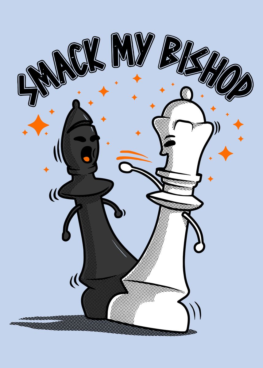 'Chess Bishop Smack' Poster, picture, metal print, paint by Urban Chic ...