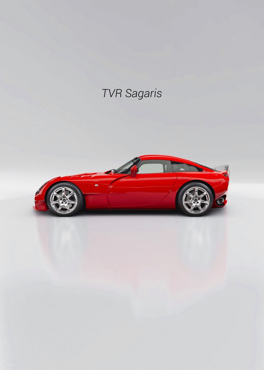 'TVR Sagaris' Poster, picture, metal print, paint by One Line Artist ...