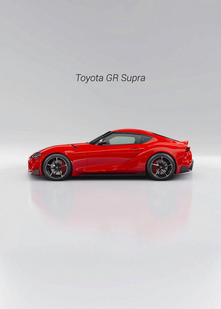 'Toyota GR Supra' Poster, picture, metal print, paint by One Line ...