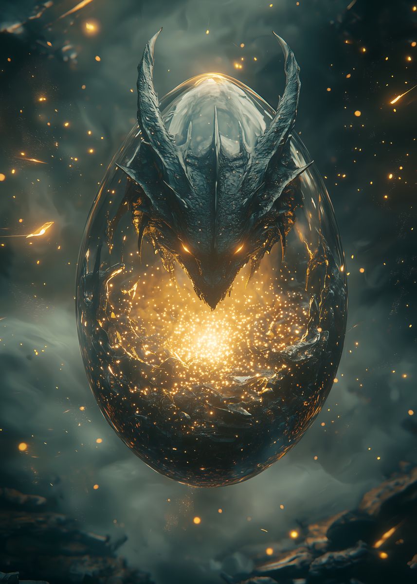 'Dragon Egg Hatching' Poster, picture, metal print, paint by Vfx Artist ...