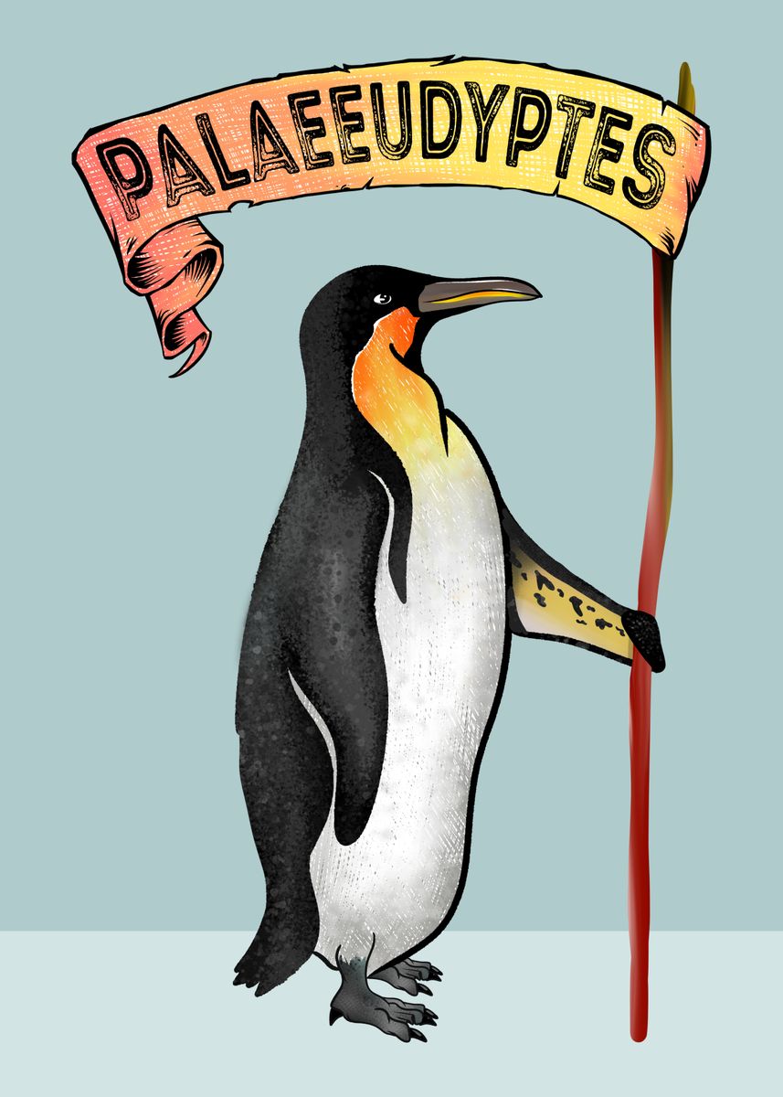 'Penguin Extinct PALAEEUDYPTES' Poster, picture, metal print, paint by ...