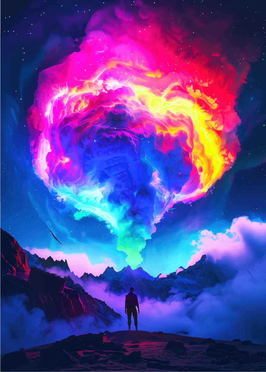 'Cosmic Cloud' Poster, picture, metal print, paint by CINEMO | Displate