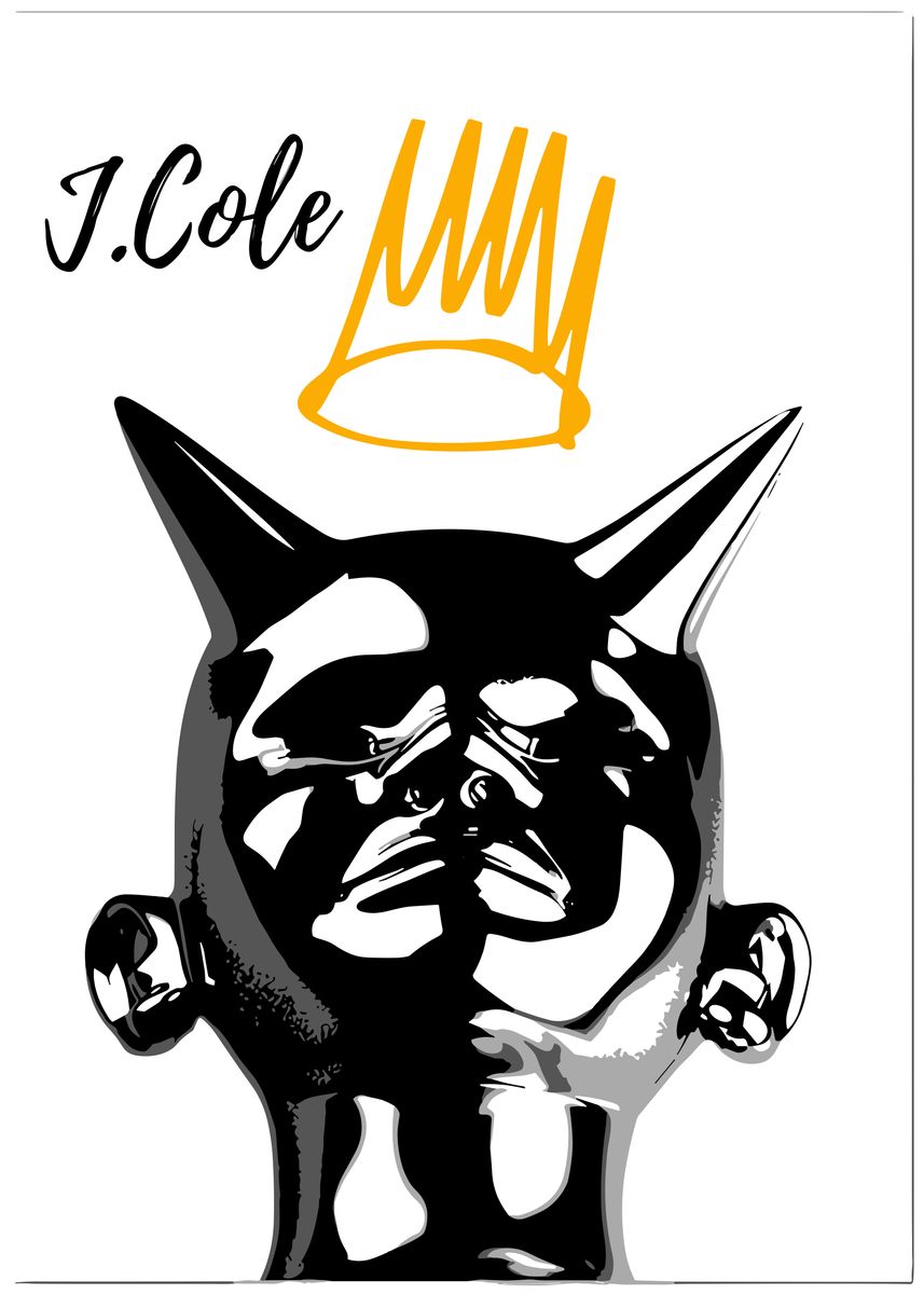 'J. Cole Crowned' Poster, picture, metal print, paint by Manaj Print ...