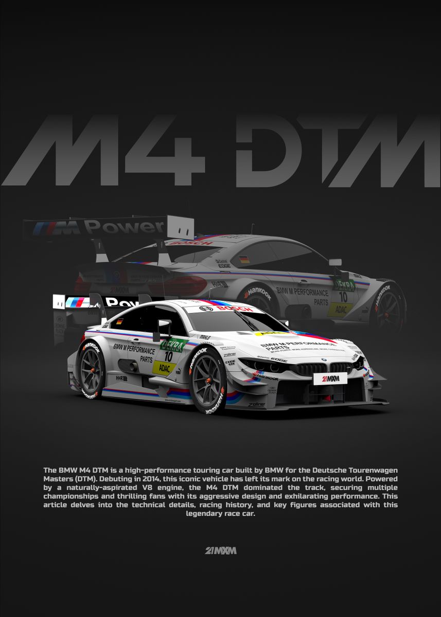 'BMW M4 DTM 2015 Race Car - Front-Back' Poster, picture, metal print ...