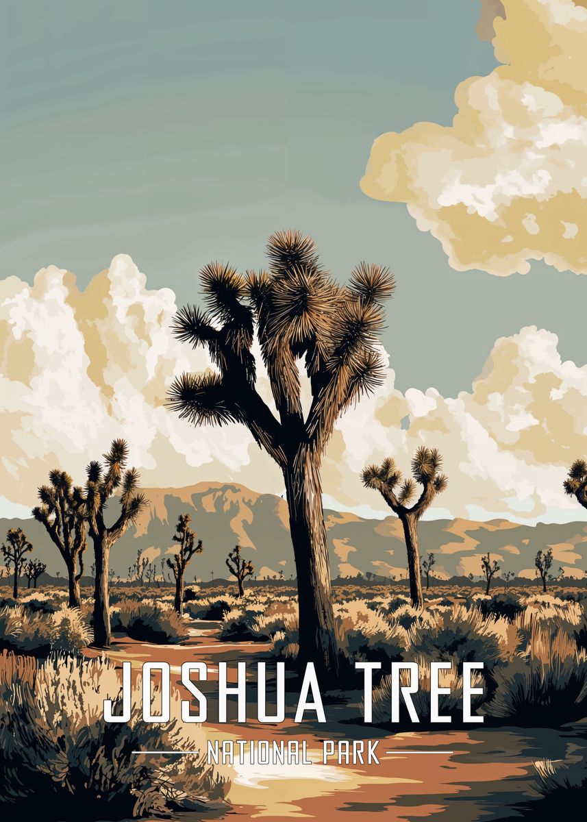 'Joshua Tree National Park' Poster, picture, metal print, paint by ...