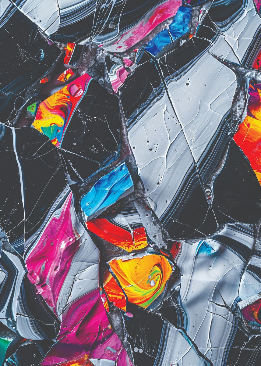 'Abstract Paint Splatter' Poster, picture, metal print, paint by ...