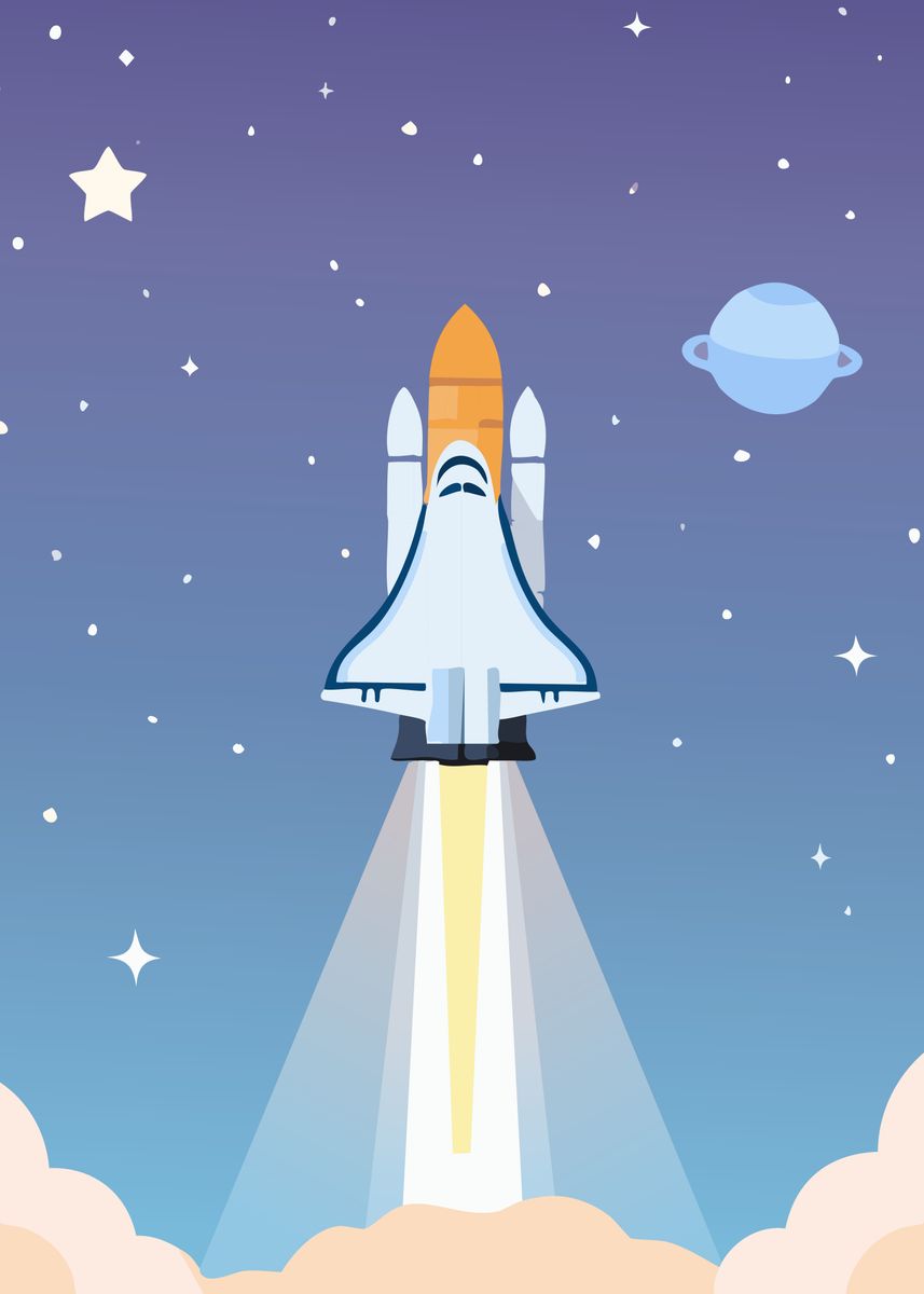 'Space Shuttle Launch' Poster, picture, metal print, paint by John ...