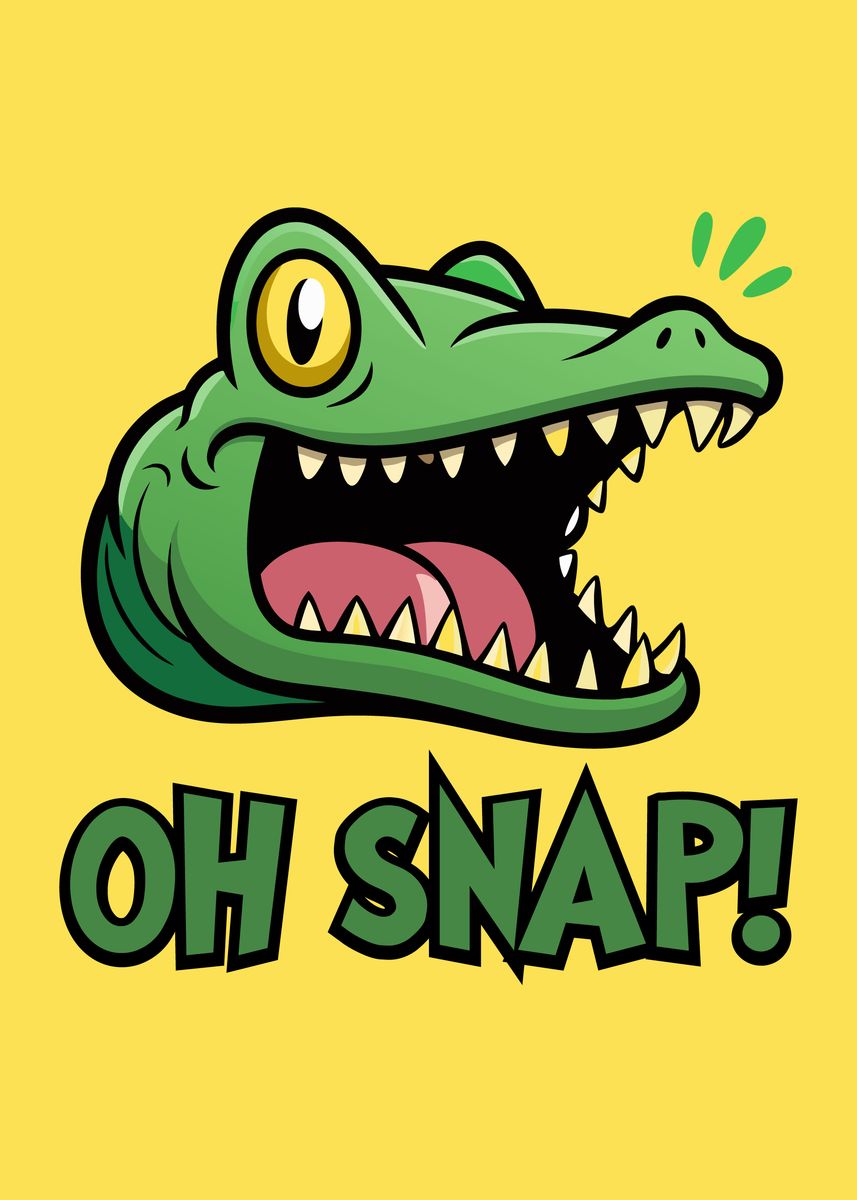 'Crocodile Oh Snap!' Poster, picture, metal print, paint by Nomis ...