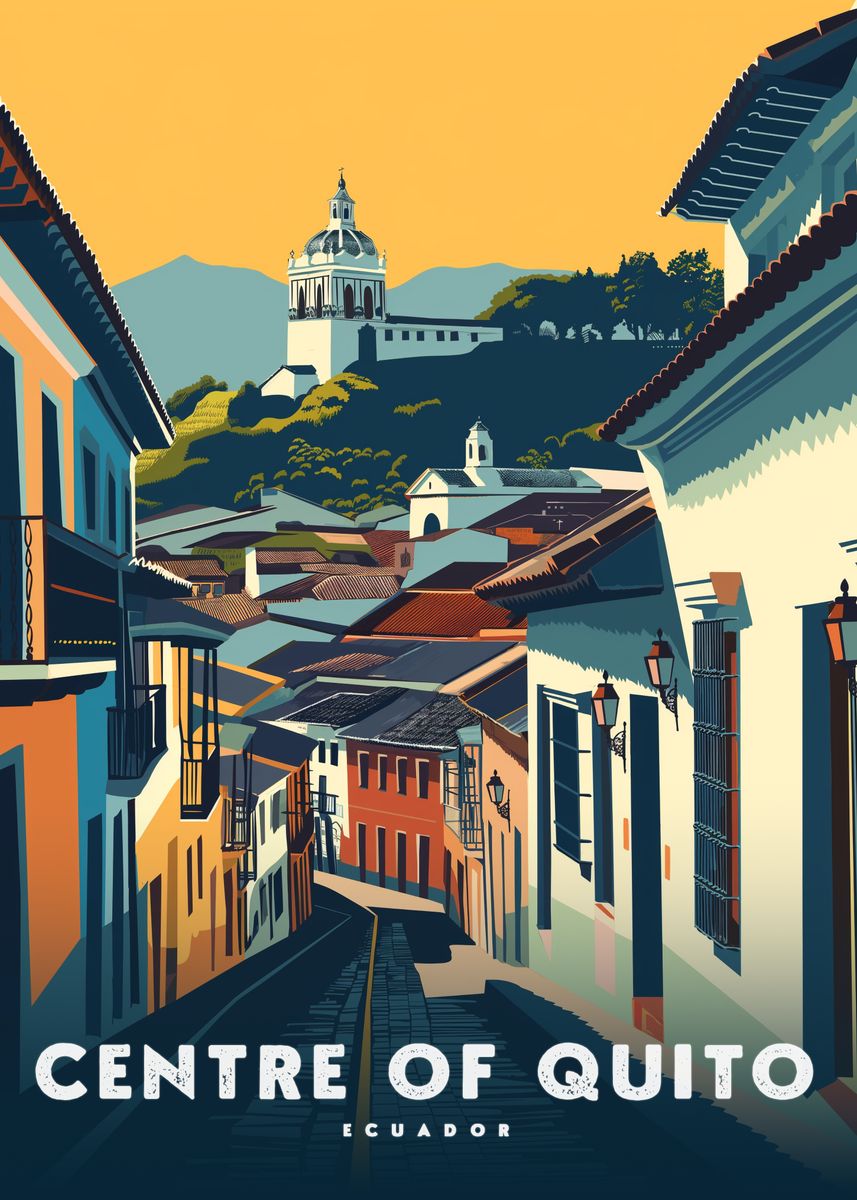 'Quito Ecuador' Poster, picture, metal print, paint by Oneil ...