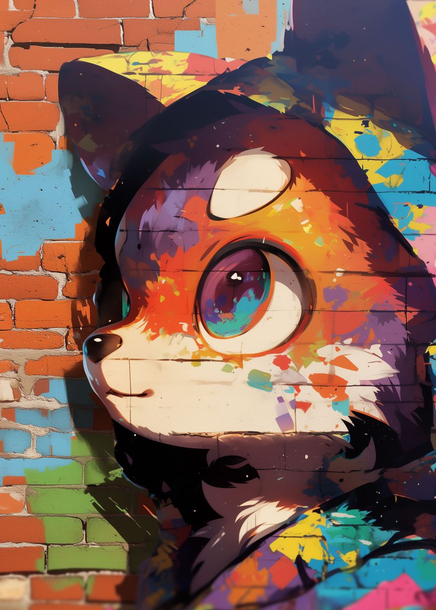 'Colorful Furry Graffiti' Poster, picture, metal print, paint by Akai ...