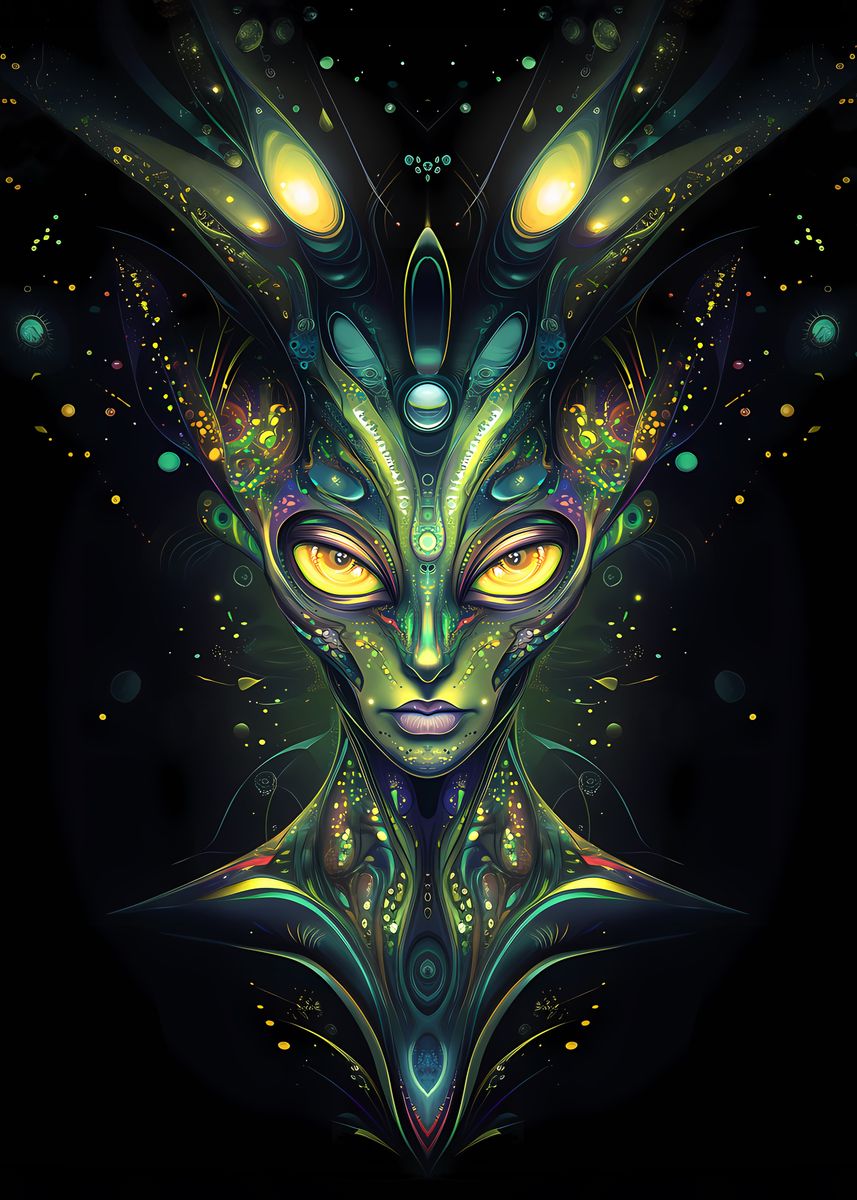 'Alien Woman Digital Art' Poster, picture, metal print, paint by Leoni ...