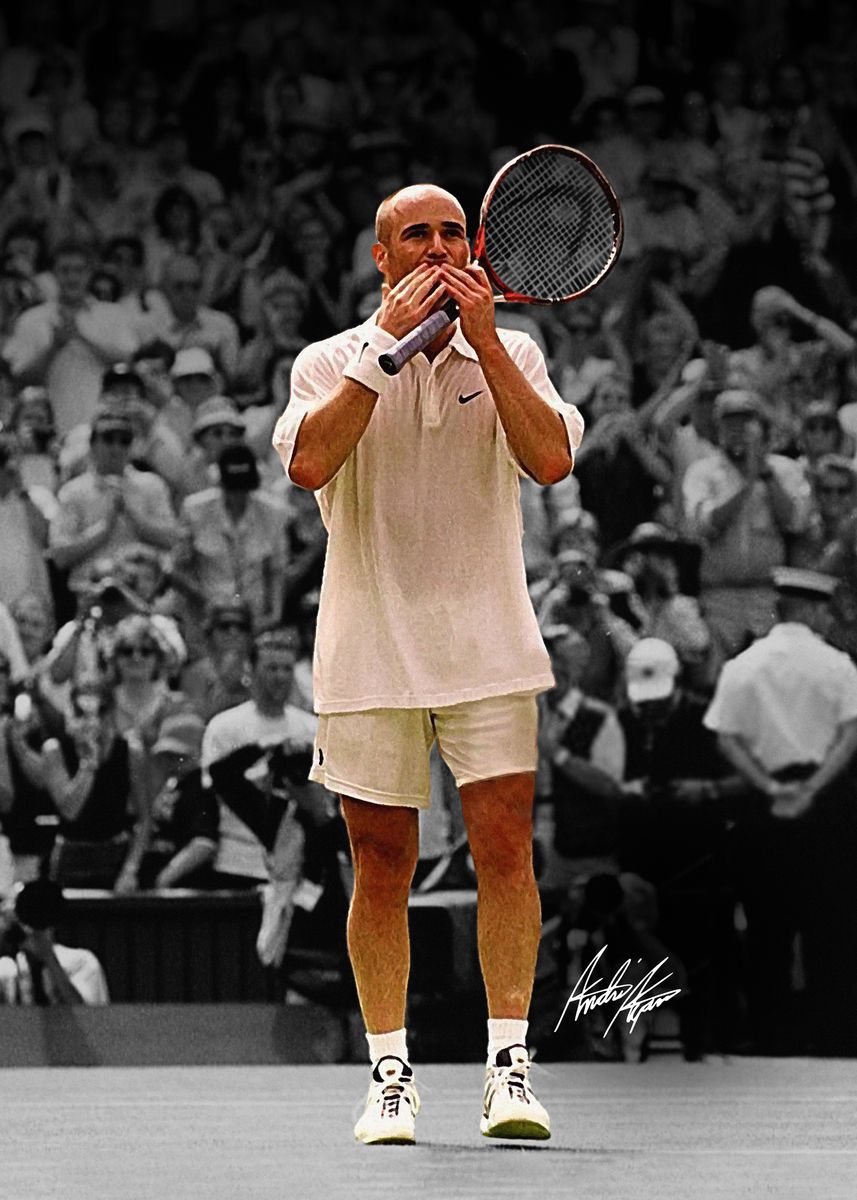 'Andre Agassi' Poster, picture, metal print, paint by BIAStudio | Displate