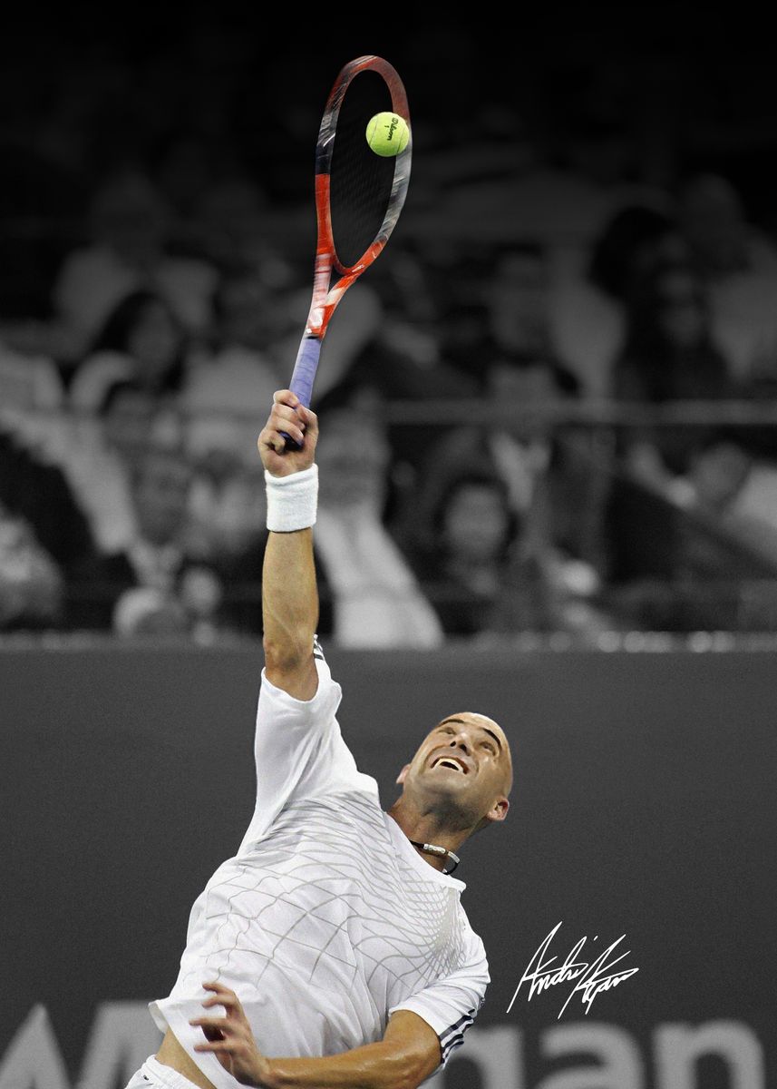 'Andre Agassi' Poster, picture, metal print, paint by BIAStudio | Displate