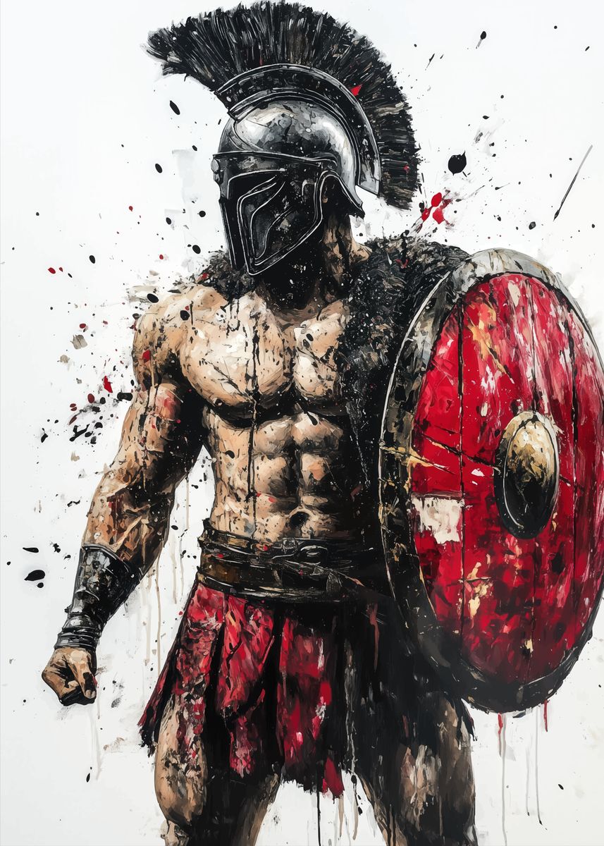 'Spartan Warrior Painting' Poster, picture, metal print, paint by ...