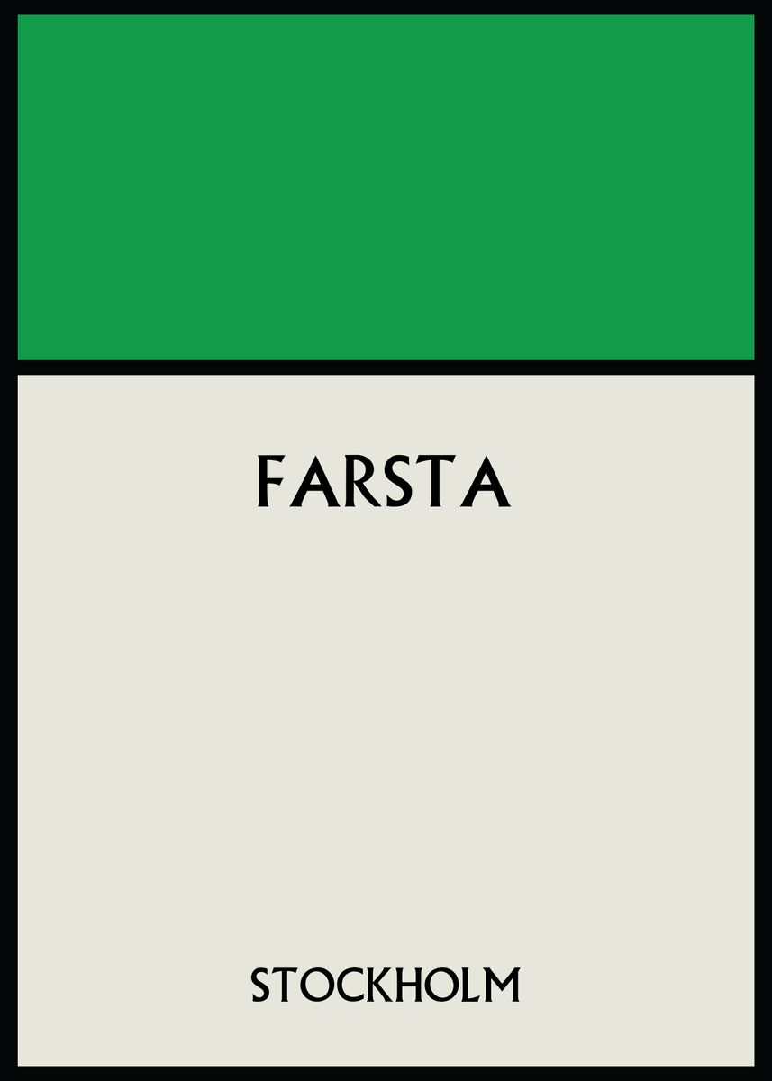 'Farsta Stockholm Poster' Poster, picture, metal print, paint by ...