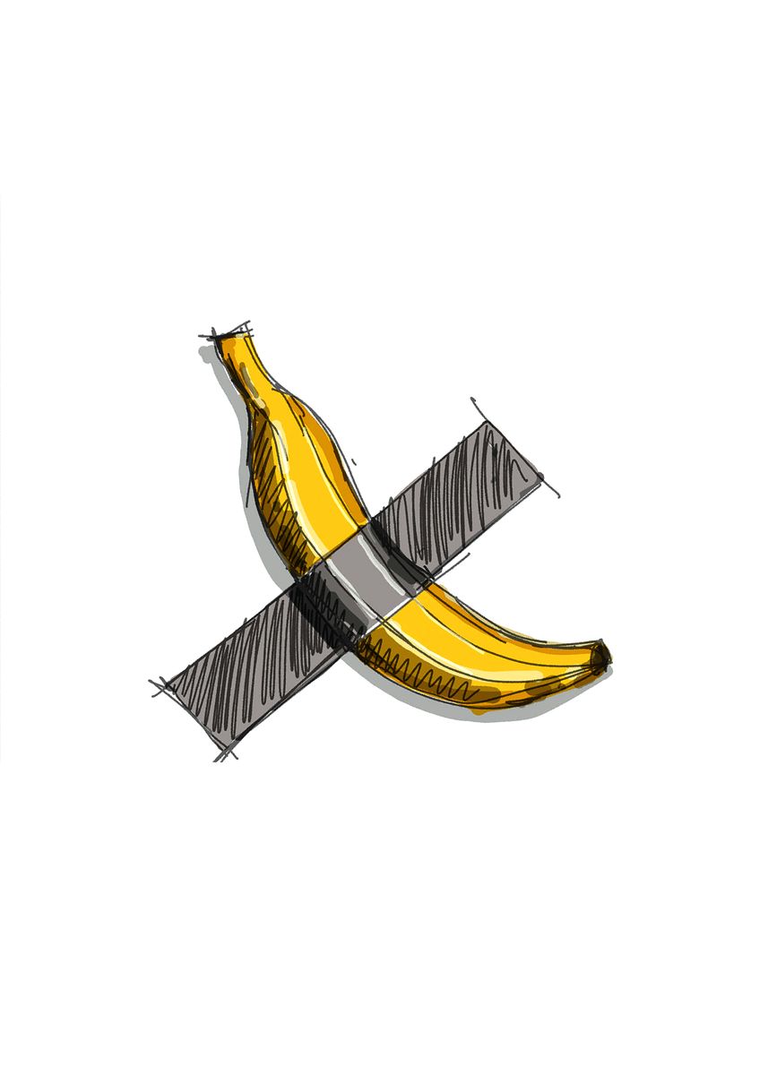 'Banana Duct Tape Art' Poster, picture, metal print, paint by DAVID ...