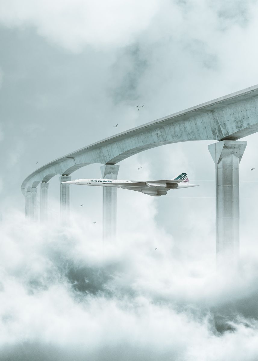 'Concorde Above Clouds' Poster, picture, metal print, paint by ...