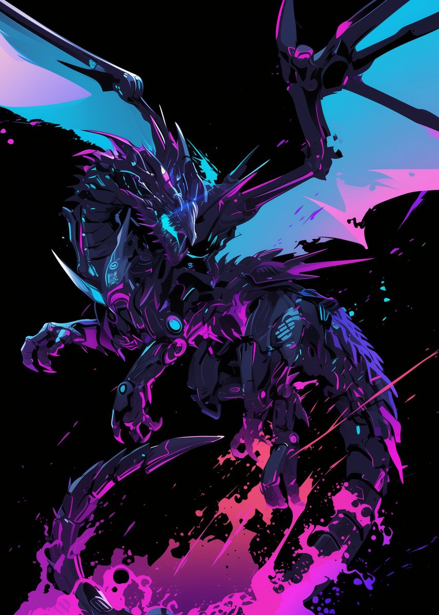 'Cybernetic Dragon Art' Poster, picture, metal print, paint by Luna ...