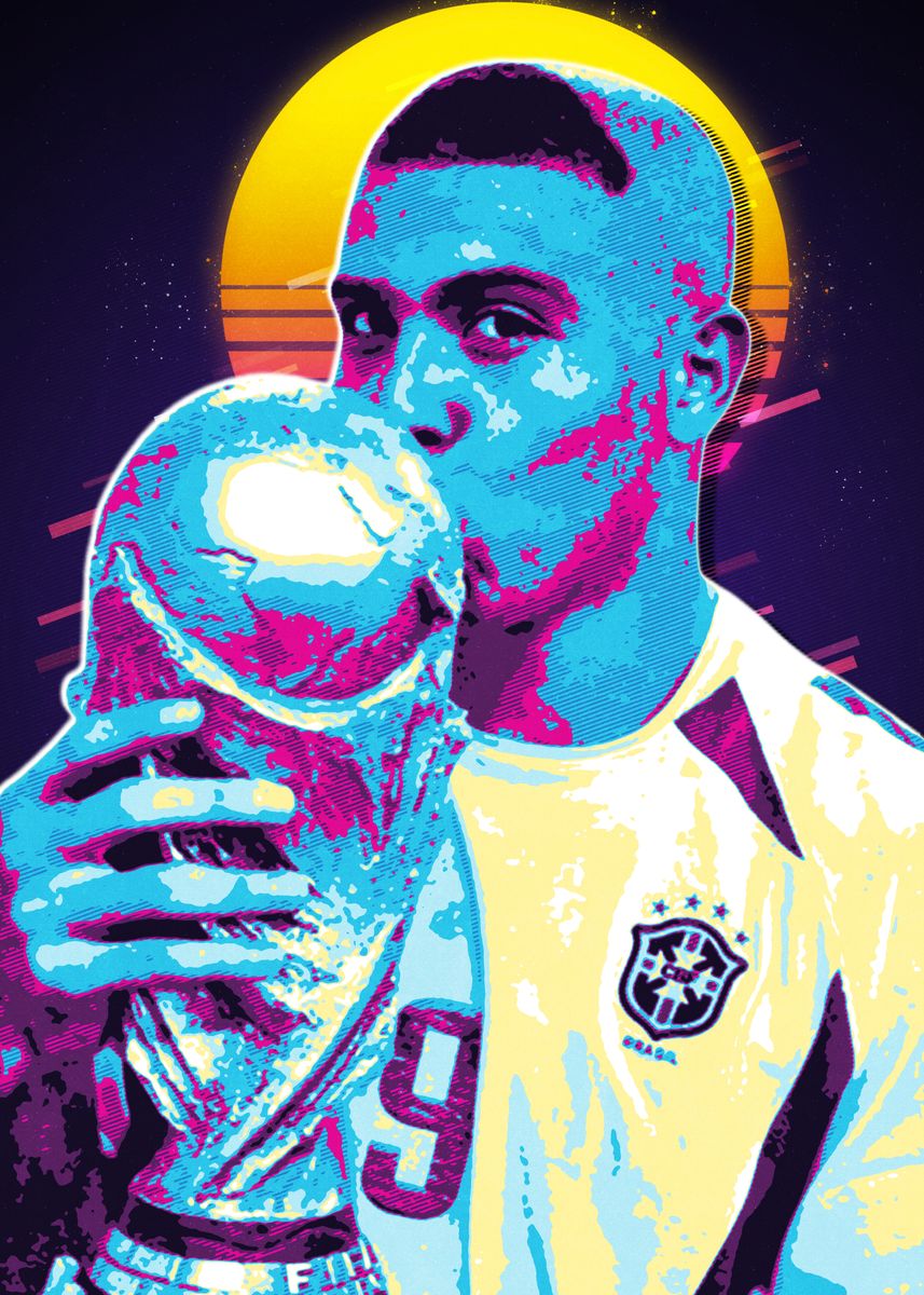 'Ronaldo Brazil Retro' Poster, picture, metal print, paint by SOLIK ...