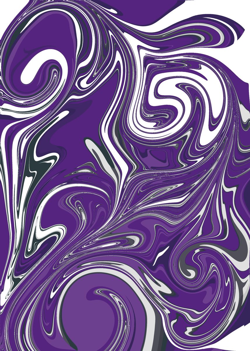 'Purple Swirl Abstract' Poster, picture, metal print, paint by ...