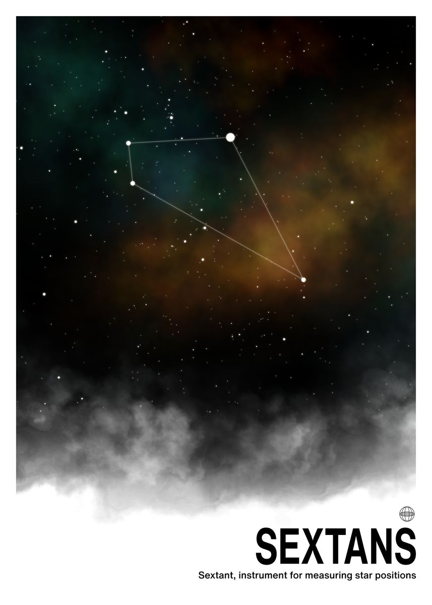 'Sextans Constellation' Poster, picture, metal print, paint by Josh B | Displate