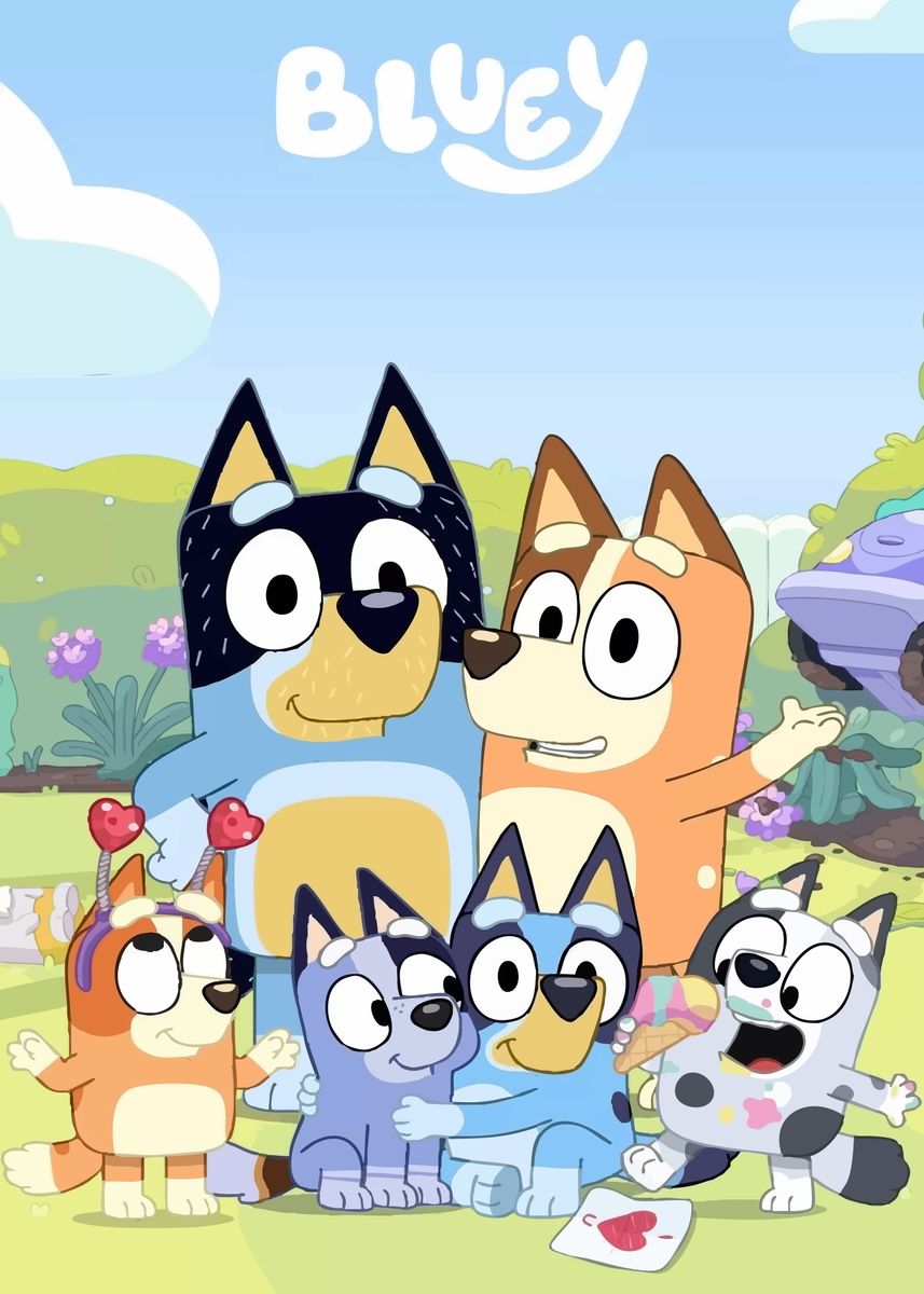 'Bluey Family Cartoon' Poster, picture, metal print, paint by waloopa ...