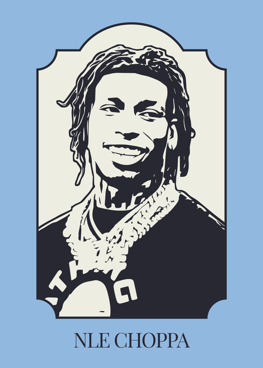 'NLE Choppa Portrait' Poster, picture, metal print, paint by DE Maps ...