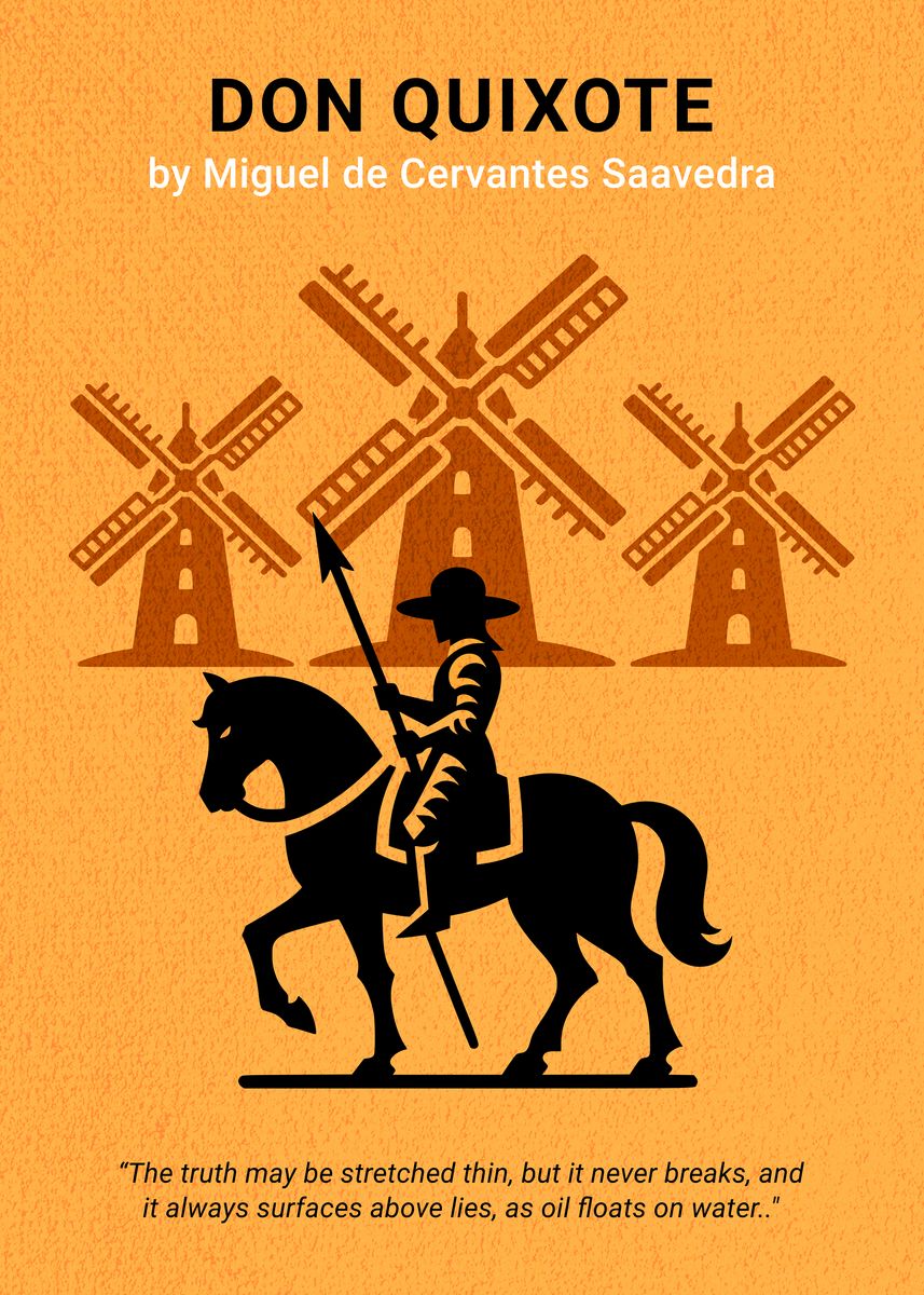 'Don Quixote Minimalist Book Poster' Poster, picture, metal print ...