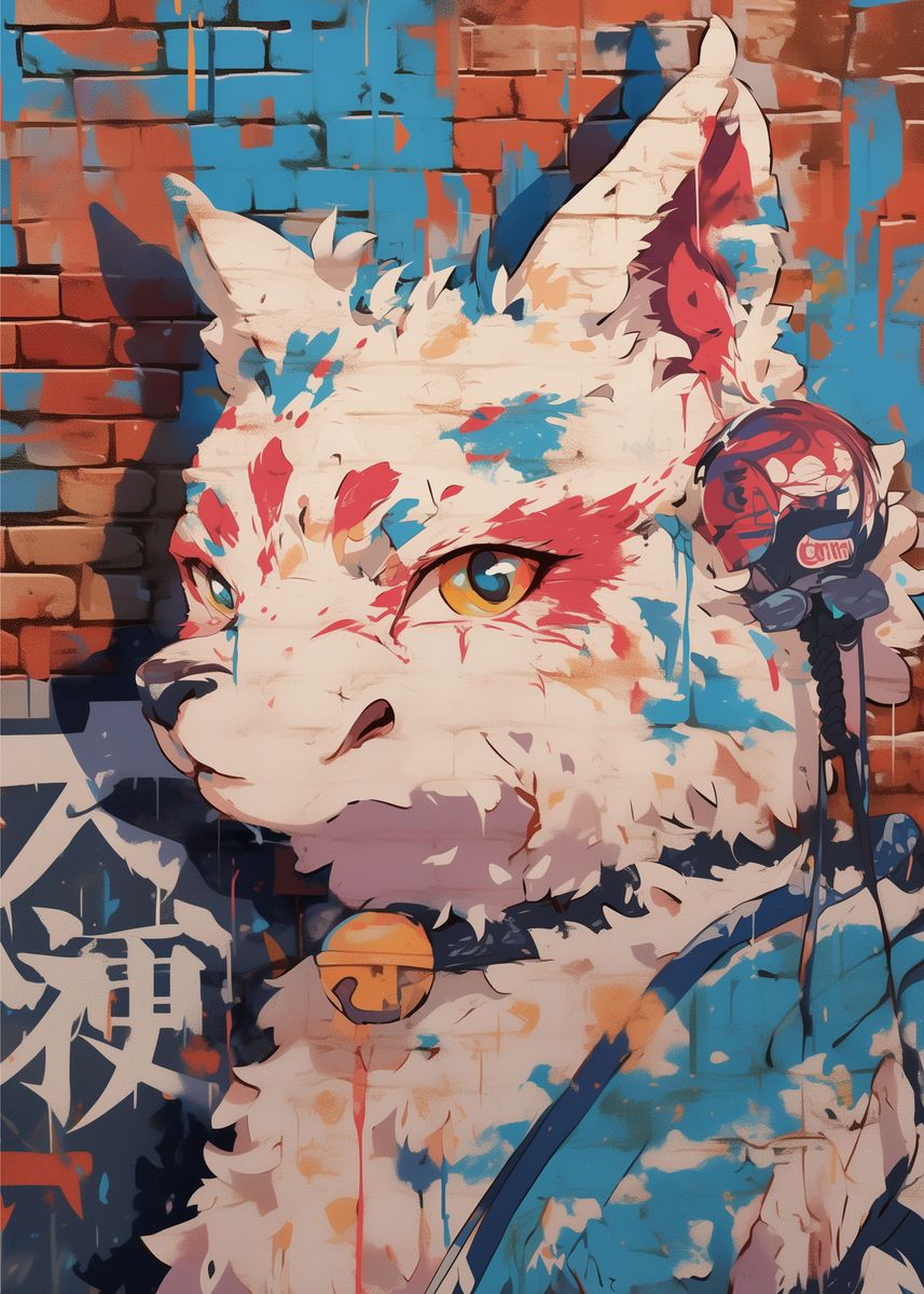 'Fox Graffiti Art' Poster, picture, metal print, paint by Akai Bitto ...