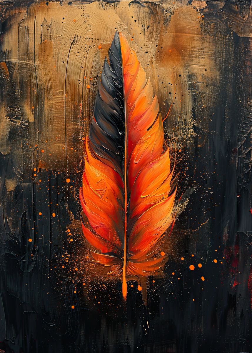 'Fiery Feather Painting' Poster, picture, metal print, paint by ...
