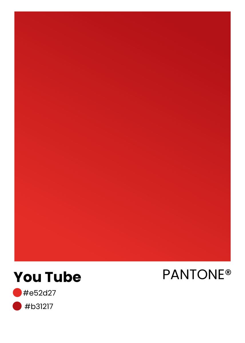 'YouTube Red Color Palette' Poster, picture, metal print, paint by ...